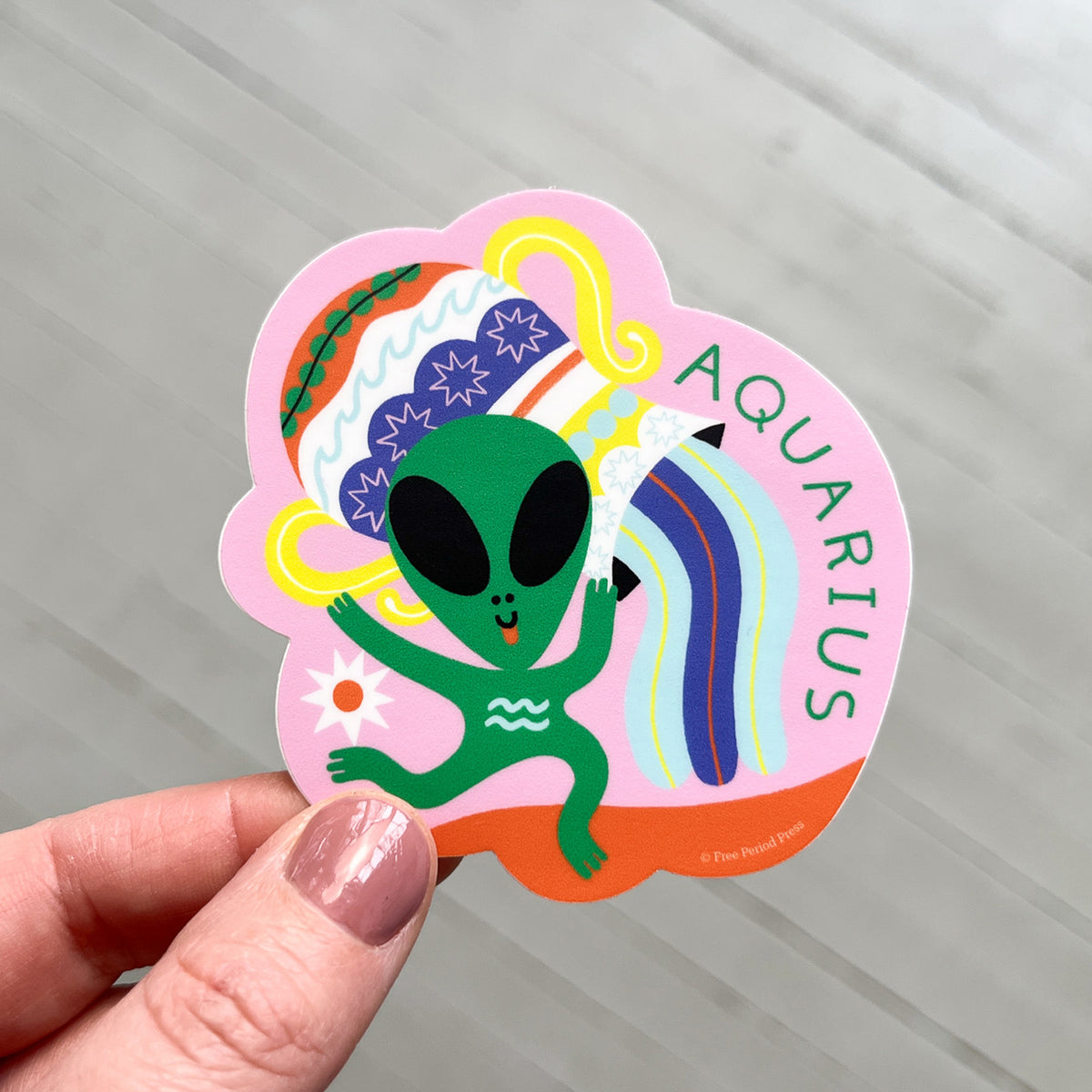 Aquarius Zodiac Vinyl Decal Sticker | Creative Quirky Alien | Free ...