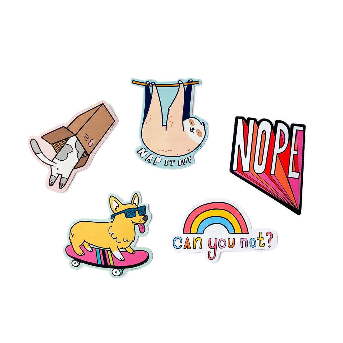 Distractables Sticker Pack 5 Vinyl Decal Stickers – Free Period Press