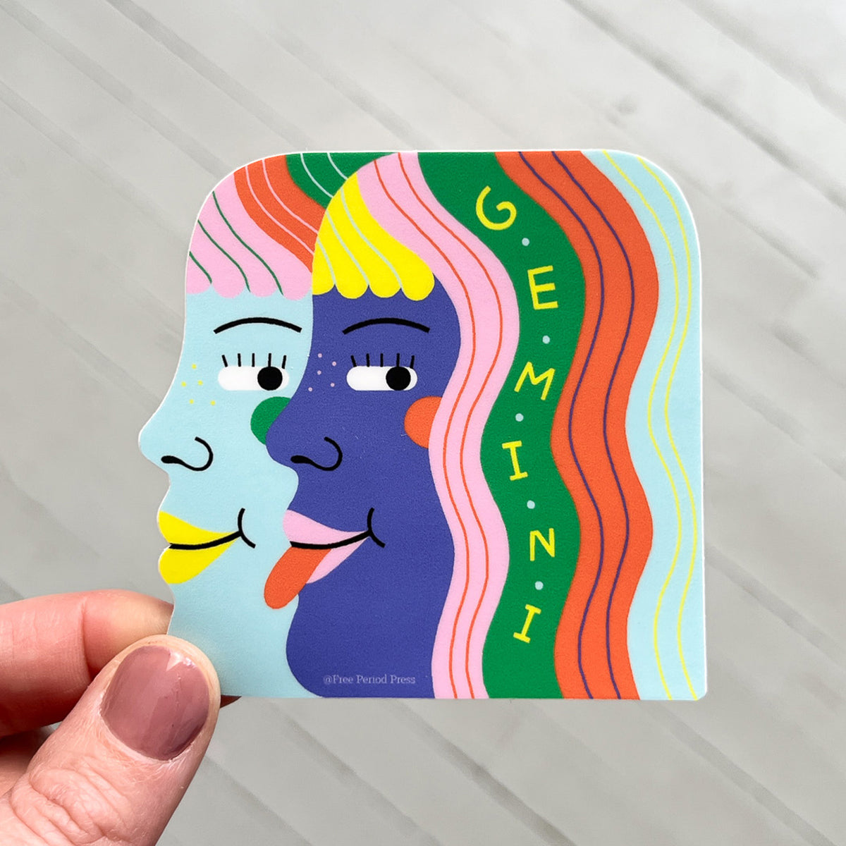 Gemini Zodiac Vinyl Decal Sticker | Playful & Colorful Twins | Free ...