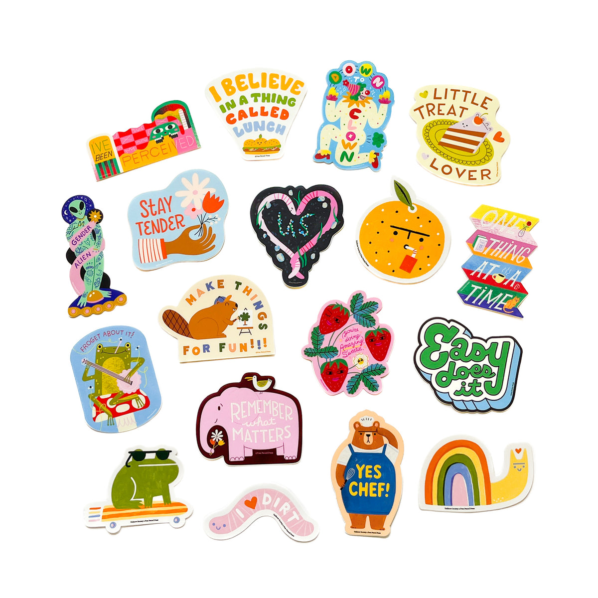 Play Parade Sticker Pack 18 Vinyl Decal Stickers | Free Period Press