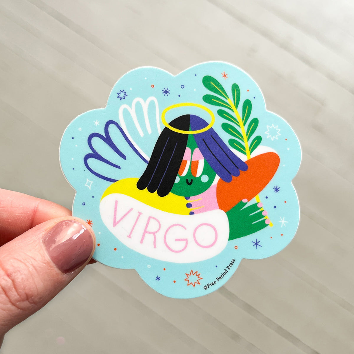 Virgo Zodiac Vinyl Decal Sticker | Calm & Organized | Free Period Press