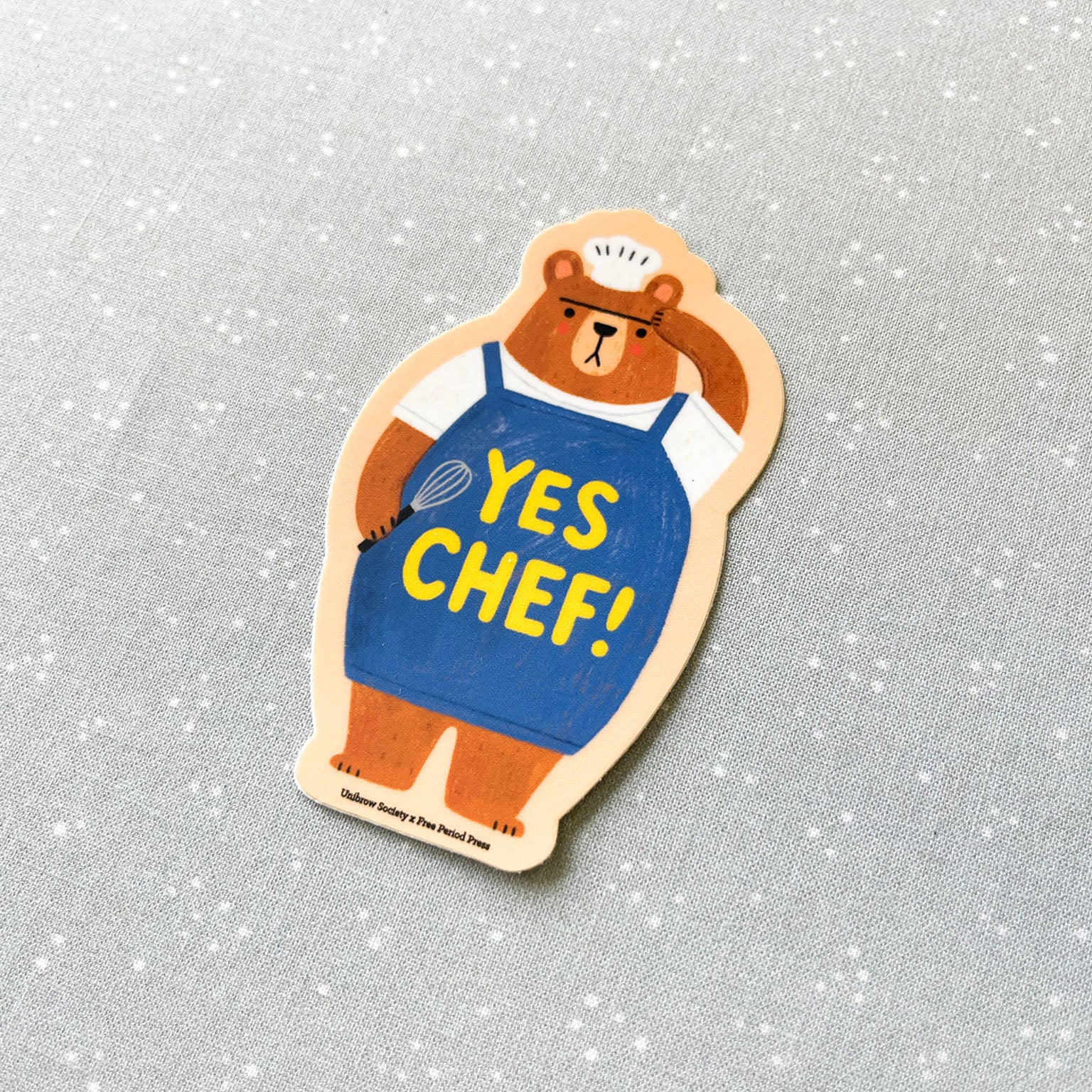 Yes Chef Bear Vinyl Decal Sticker | Free Period Press