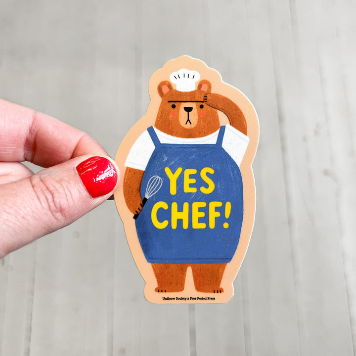 Yes Chef Bear Vinyl Decal Sticker | Free Period Press
