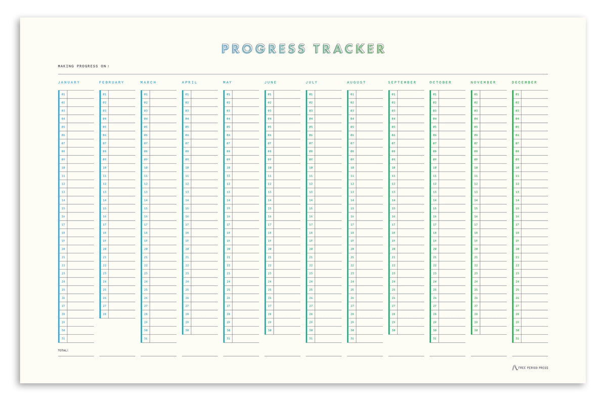 Progress Tracker - Habit Tracker Poster | Free Period Press