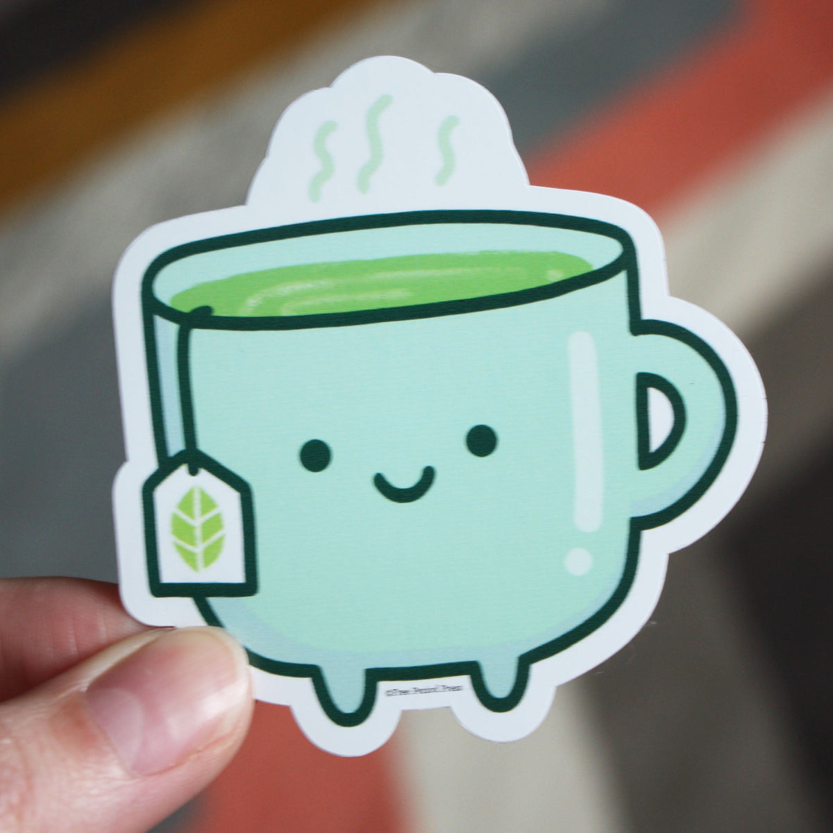 Green Tea Cup Vinyl Decal Sticker | Free Period Press